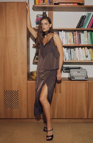 CIEBON Enza Fringe Camisole With Scarf