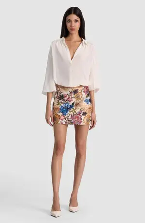 Alice + Olivia Rubi Floral Miniskirt - Flnpetlssm