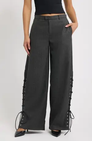 FENERS Delirio Lace-up Wide Leg Pants