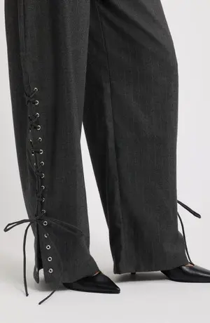 FENERS Delirio Lace-up Wide Leg Pants