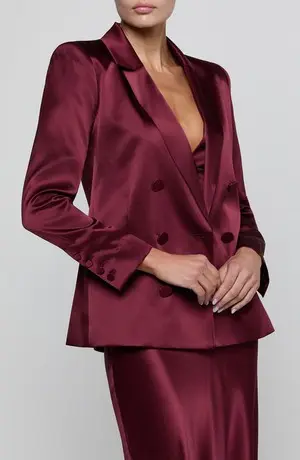 L'Agence Sena Silk Double Breasted Blazer