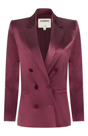 L'Agence Sena Silk Double Breasted Blazer