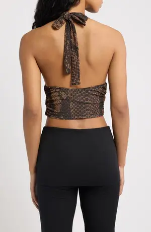 FENERS Festa Snakeskin Print Halter Top
