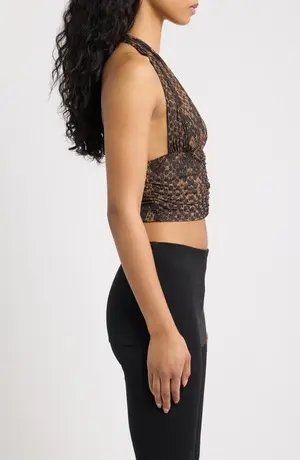 FENERS Festa Snakeskin Print Halter Top