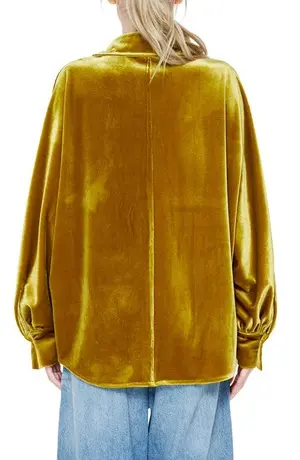 CIEBON Amira Oversized Stretch Velvet Shirt