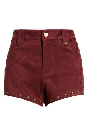 KITTENISH Studded Faux Suede Shorts - Bardot