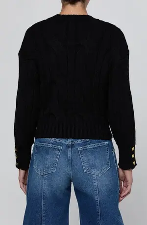 L'Agence Storm Boxy Cropped Cable Sweater