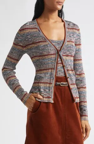 Veronica Beard Calliope Ribbed Cardigan