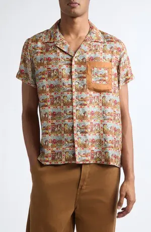 BODE Cowboy Comic Silk Camp Shirt