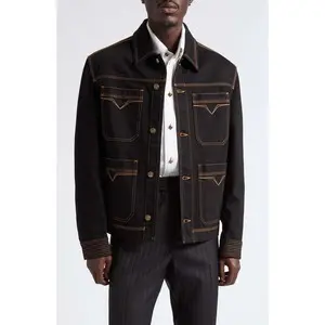 Versace Denim Jacket With Medusa Hardware