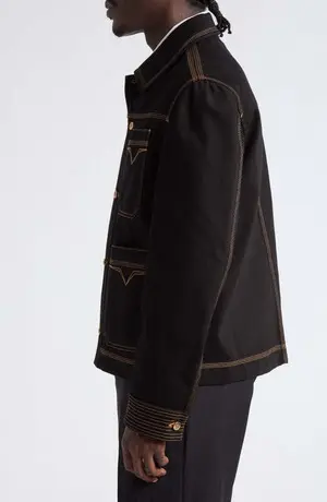 Versace Denim Jacket With Medusa Hardware
