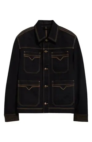 Versace Denim Jacket With Medusa Hardware
