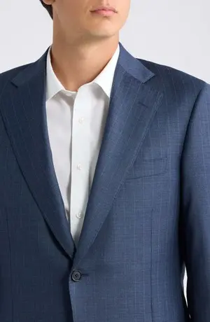 HERITAGE GOLD Navy Pinstripe Wool Suit