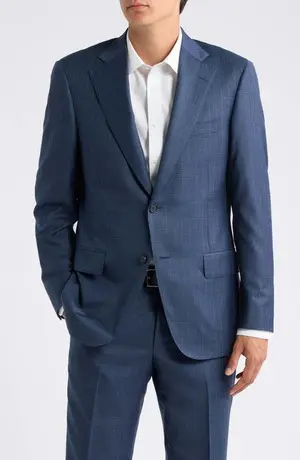 HERITAGE GOLD Navy Pinstripe Wool Suit