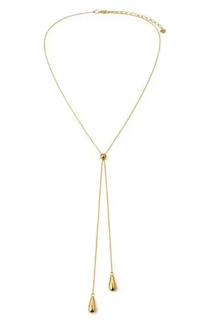 PANACEA Tone Slider Y Necklace With Teardrop Charms
