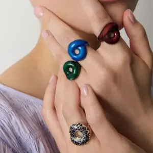 Bea Bongiasca Enamel Tarallo Ring - Emerald Green