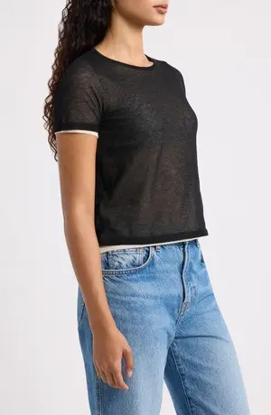 Mango Short Sleeve Fine Knit Sweater