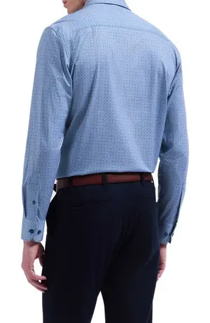 Bugatchi James Ooohcotton Print Long Sleeve Button-up Shirt - Teal