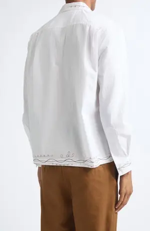 BODE Looped Chainstitch Cotton Poplin Button-up Shirt
