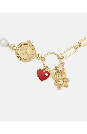Kate Spade New York Imitation Pearl & Link Charm Necklace