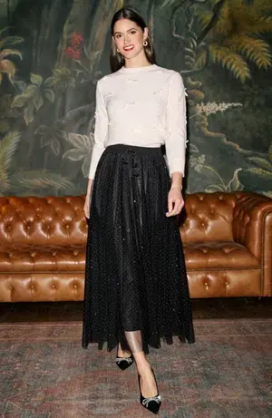 YUMI Diamonte Tulle Maxi Skirt