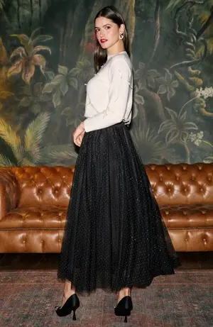 YUMI Diamonte Tulle Maxi Skirt