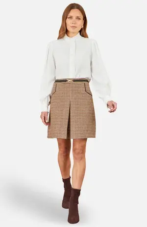 YUMI Tailored Check Mini Skirt