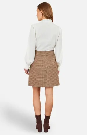 YUMI Tailored Check Mini Skirt