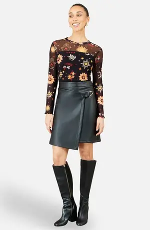 YUMI Cosmic Mesh Long Sleeve Top