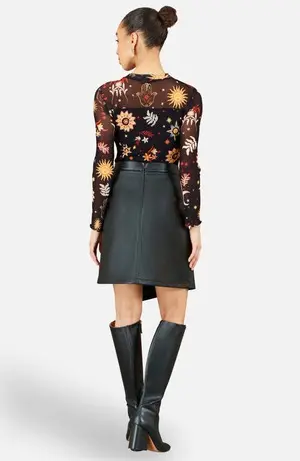 YUMI Cosmic Mesh Long Sleeve Top