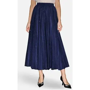 YUMI Sparkle Print Mesh Maxi Skirt