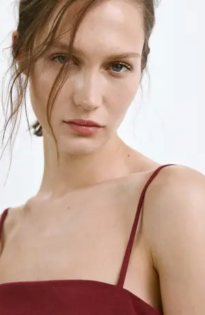 Mango Square Neck Spaghetti Strap Top