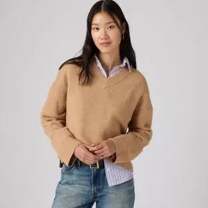 LEVI'S Supersoft V-neck Sweater - Tan