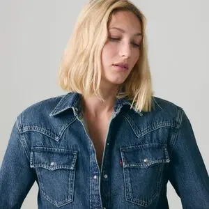 LEVI'S 80s Western Denim Shirt - Left Click