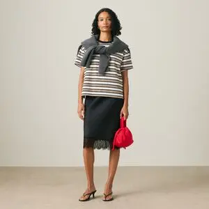 LEVI'S Lynn Midi Skirt With Lace Hem - Anthracite Night