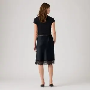 LEVI'S Lynn Midi Skirt With Lace Hem - Anthracite Night
