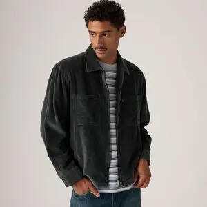 LEVI'S Ports Boxy Corduroy Zip-up Overshirt - Dark Phantom