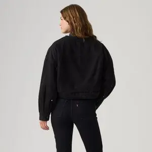 LEVI'S Collarless Cropped Sherpa Trucker Jacket