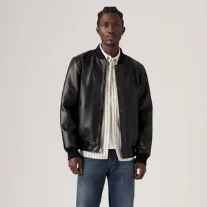 LEVI'S Faux Leather Varsity Bomber Jacket