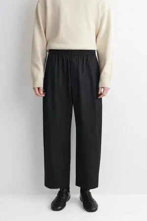 Cos Cropped Elasticated Relaxed-fit Wide-leg Pants