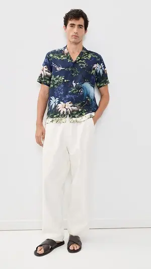 Orlebar Brown Maitan Zephra Border Collar Shirt