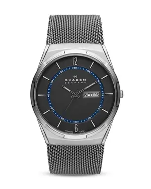 Skagen Melbye Mesh Bracelet Watch, 40mm - Gray/blue