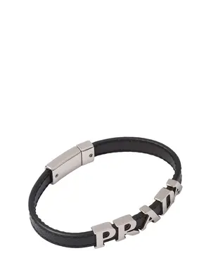 Prada Saffiano Leather Bracelet - Black