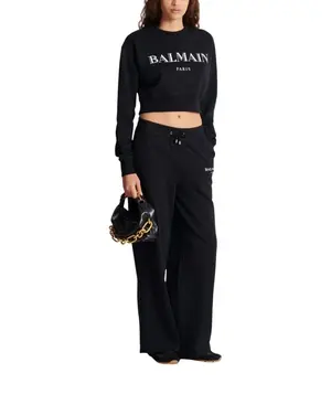 Balmain Printed Crew-neck Sweatshirt - Black