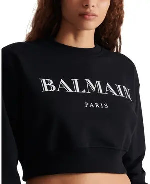 Balmain Printed Crew-neck Sweatshirt - Black
