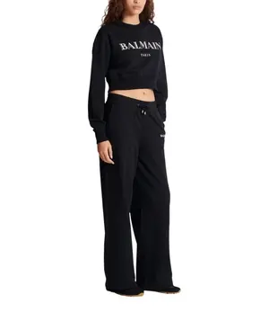 Balmain Printed Crew-neck Sweatshirt - Black