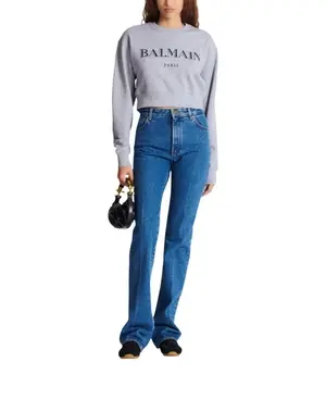 Balmain Printed Crewneck Sweatshirt - Grey