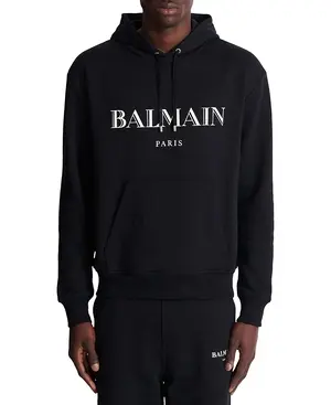Balmain Printed Hoodie - Black