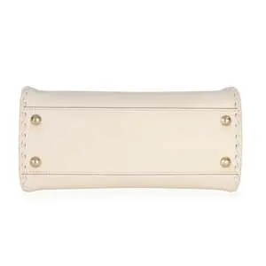 Fendi Cream Vitello King Interlace Peekaboo Iconic Satchel