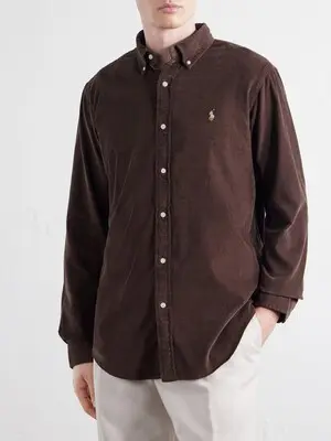 Polo Ralph Lauren Button-down Collar Logo-embroidered Cotton-corduroy Shirt